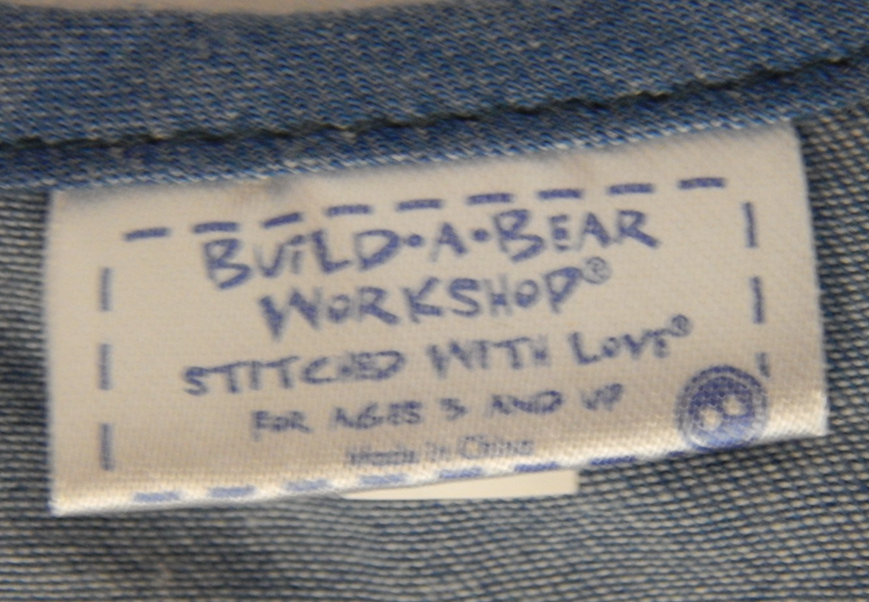 Build A Bear ~ Denim Blue Sun Dress w/Gingham Check Accents | eBay