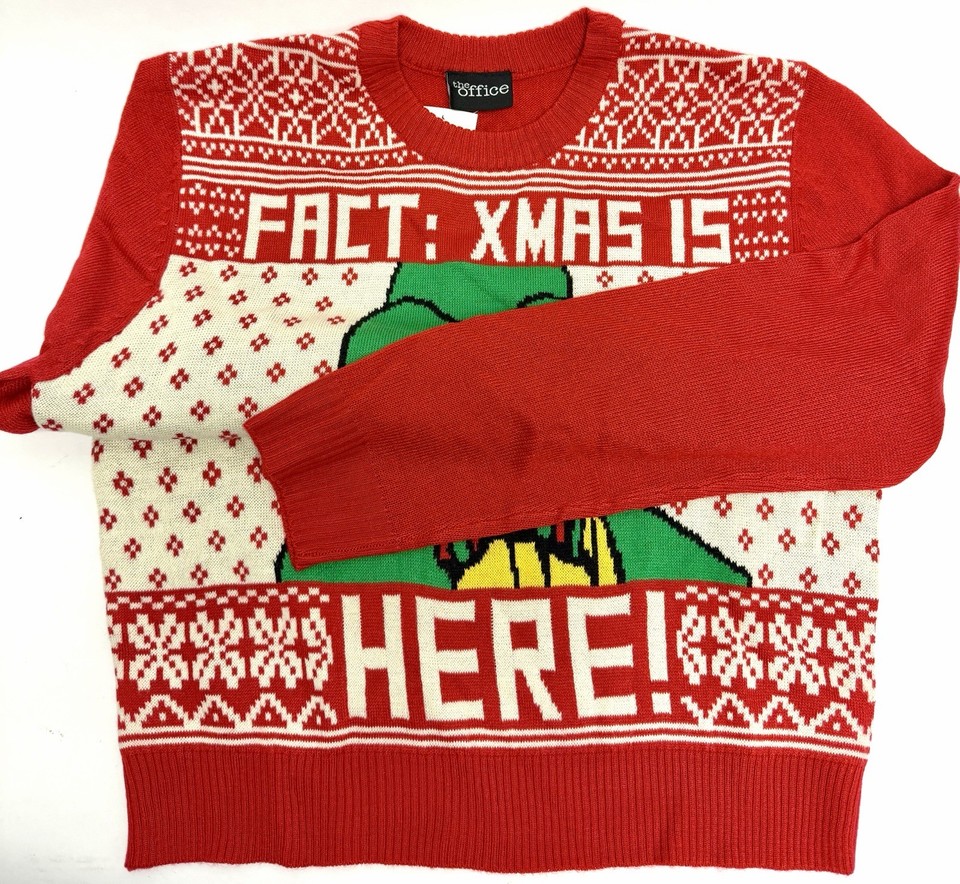 The Office Christmas Sweater: Dwight Christmas Is Here *sz SM* | eBay