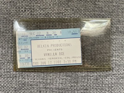 Vanilla Ice Ice Baby, Jan 17, 1991. Veterans Memorial - Ticket Stub | eBay