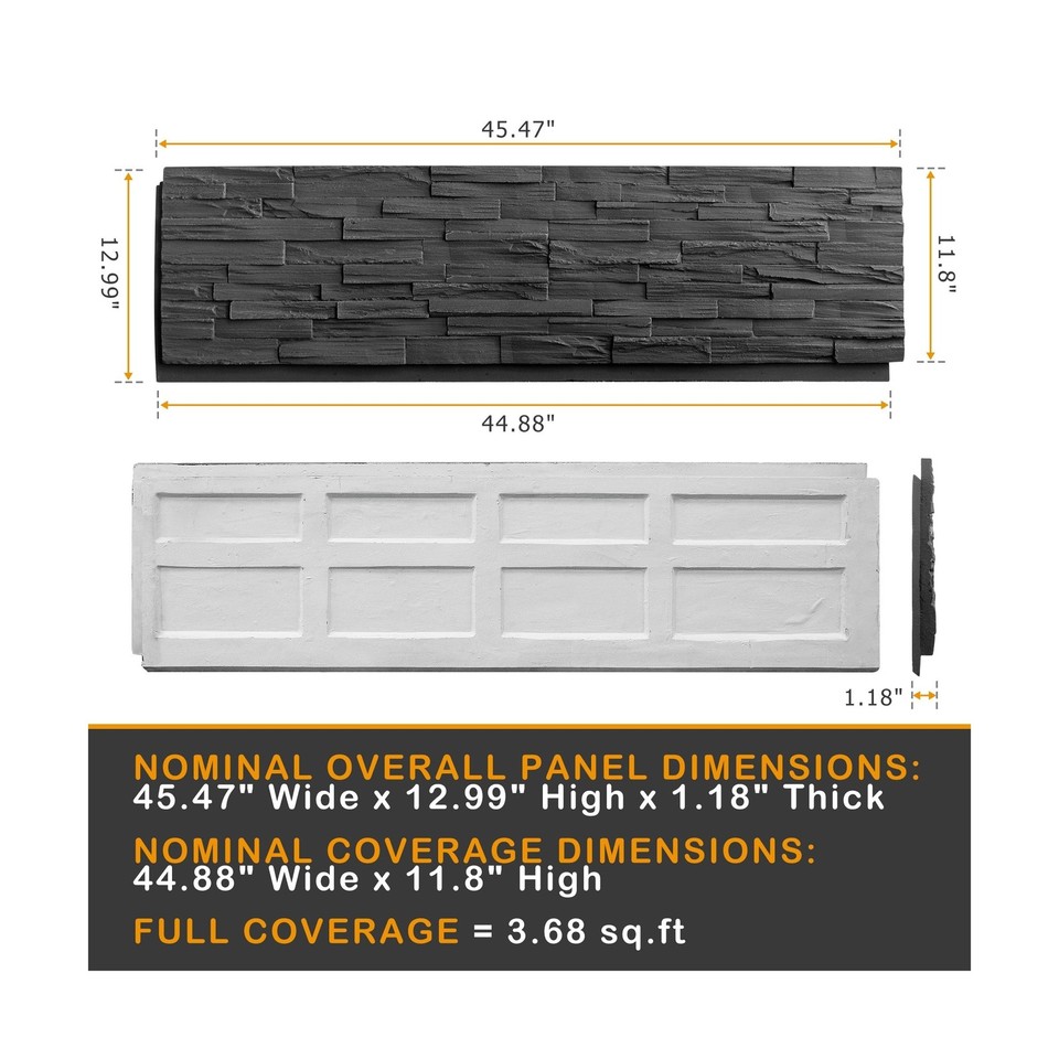 ROOMTEC 6-Packs Faux Stone Wall Covering Panels for Interior and ...