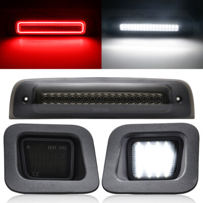 For LED 3rd Third Brake Light LED License PlateLight 2009-18 Dodge Ram ...