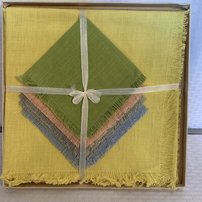 Vintage New In Box Reed Hand Crafts Inc 35” X 35” Tablecloth & 4 ...