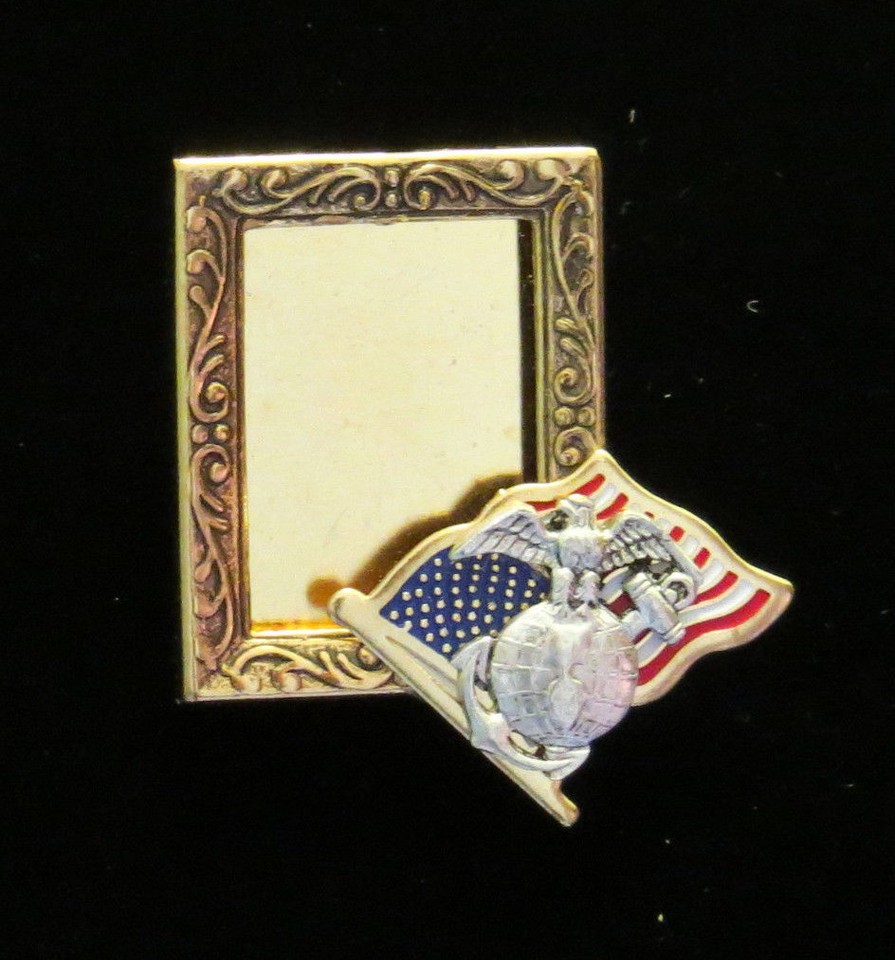 U. S. Marine Photo Pin Brooch Flag Gold & Silver Plate | eBay