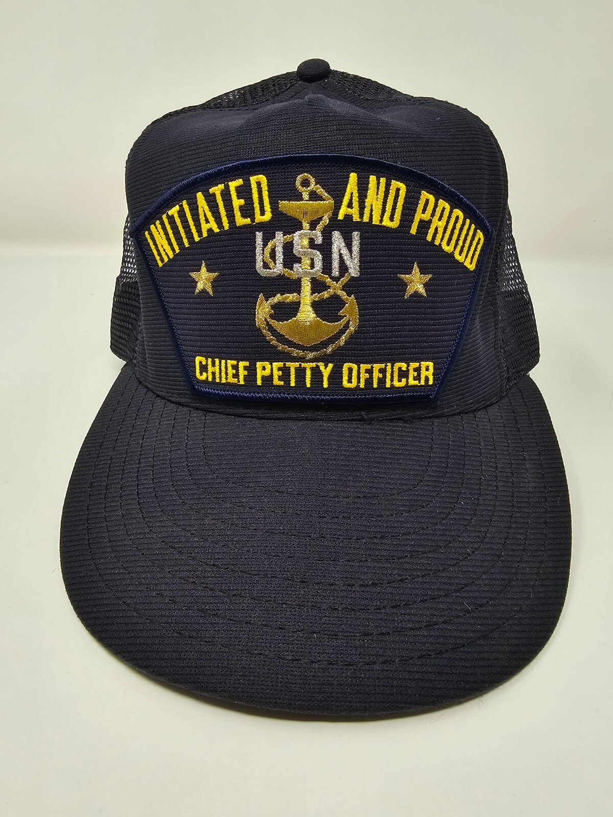 Vintage USN Chief Petty Officer Hat Snapback Initiate… - Gem