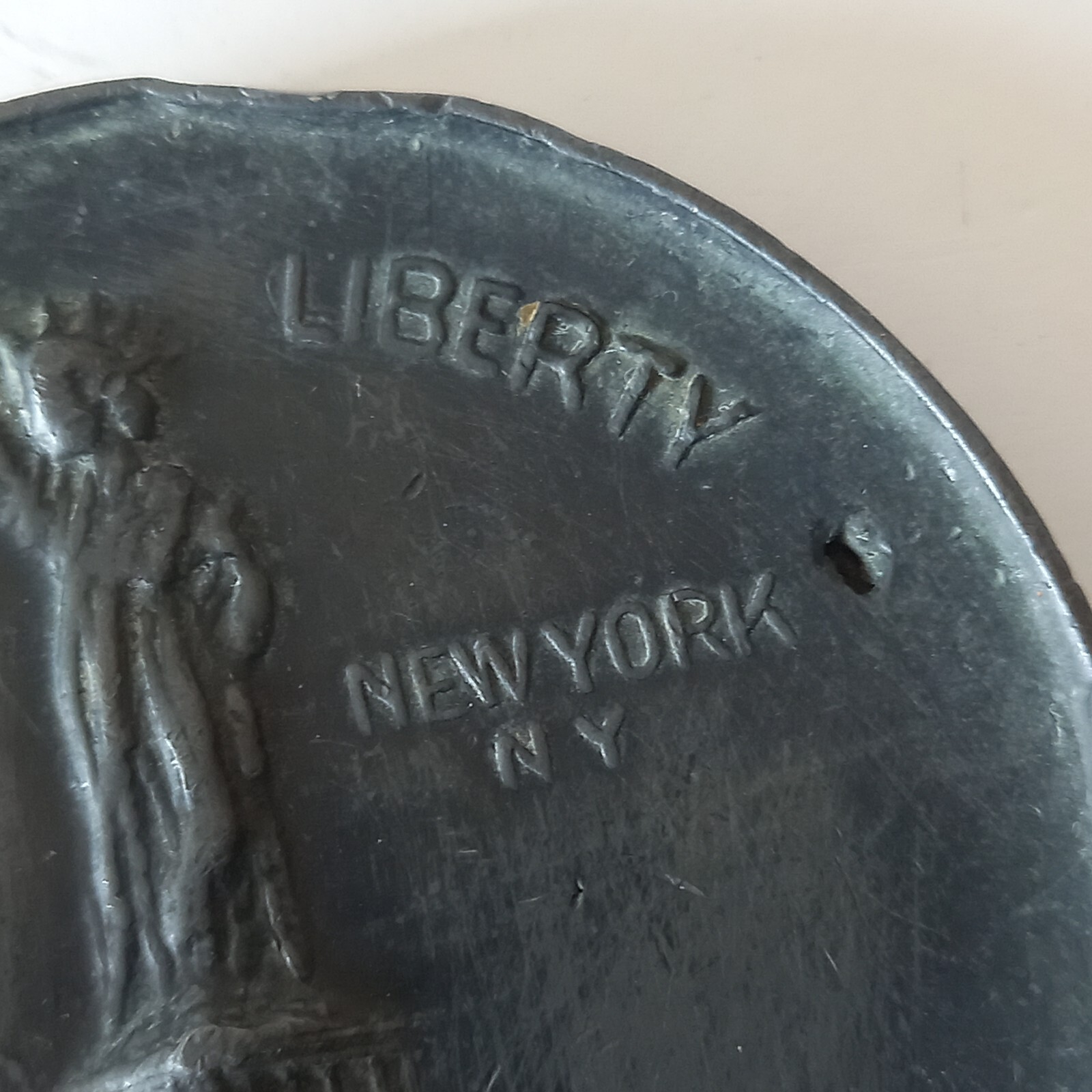 Antique Bronze Lucky Penny Statue of Liberty New York Souvenir Medal ...