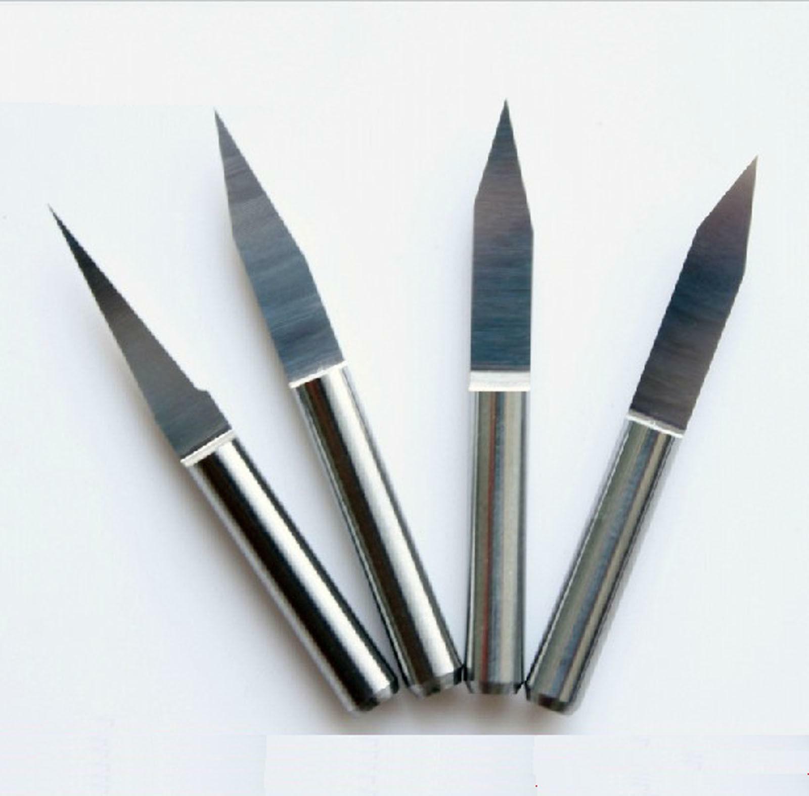 10pcs 4mm shank 20 Degree 0.3mm Carbide PCB Engraving Bits CNC Router ...