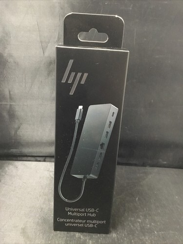 Authentic HP Universal USB-C Multiport Hub 50H98AA#ABL (Black) Brand ...
