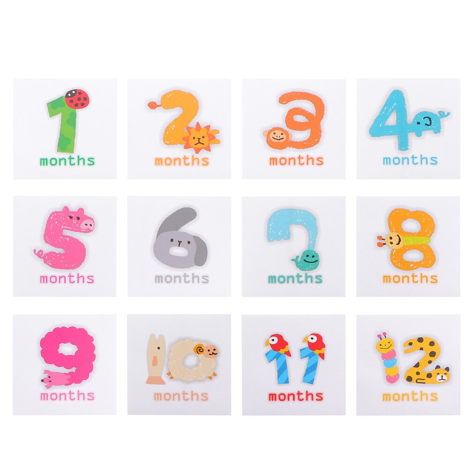 One Month Old Sticker Baby Stickers Monthly Animal Shape Newborn | eBay