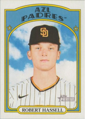 Robert Hassell 2021 Topps Heritage Minor League #1 Padres Washington ...