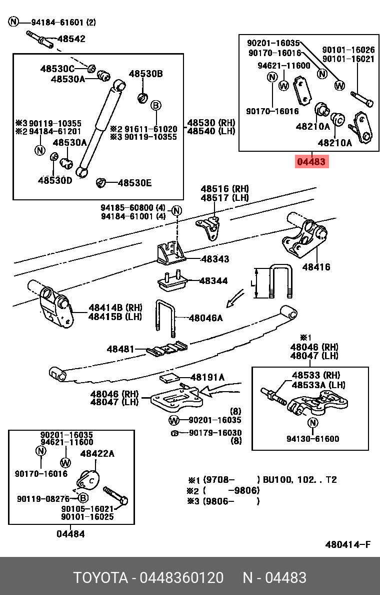 Genuine OE leaf spring shackle, 0448360120 for TOYOTA 04483-60120 | eBay