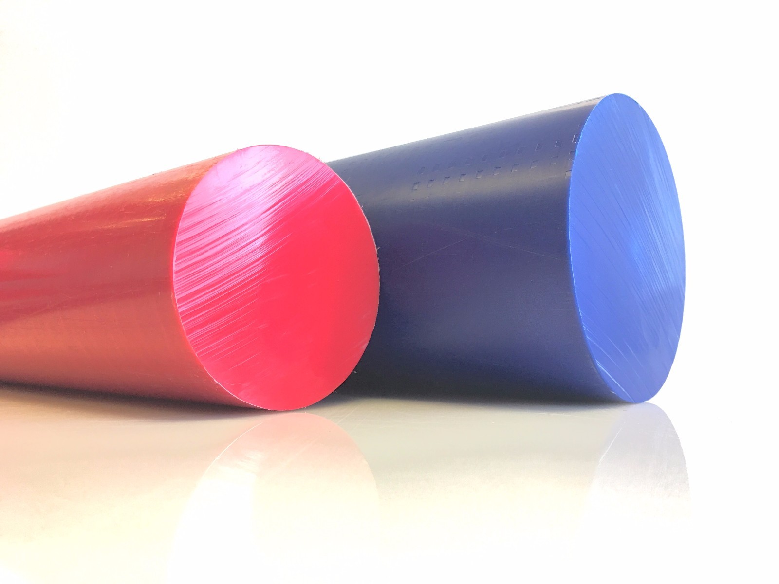 Acetal Rods - Red & Blue - POM C - Delrin - Plastic Rods 20mm to 100mm ...