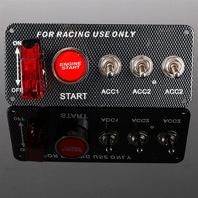 LED Start Button Surface Panel Toggle Carbon Fiber Racing Ignition ...