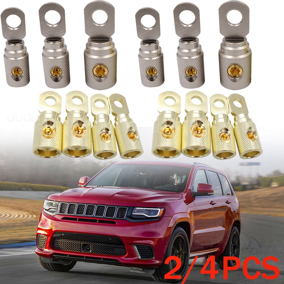 2/4pcs Car Power Ground Wire Coupler Butt Connector 0 /4 /8 Gauge Screw ...