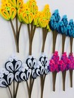 Paper Quilling Flower Bud leaves Branch for cards, wall deco 15lot | eBay