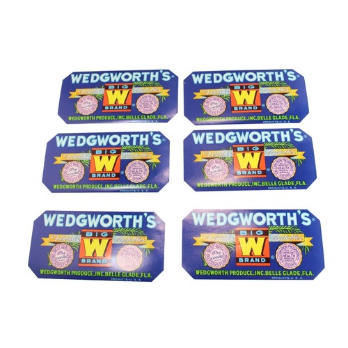 6 Wedgworth Big W Brand Florida Vegetable Label Vintage Unused 77118 | eBay