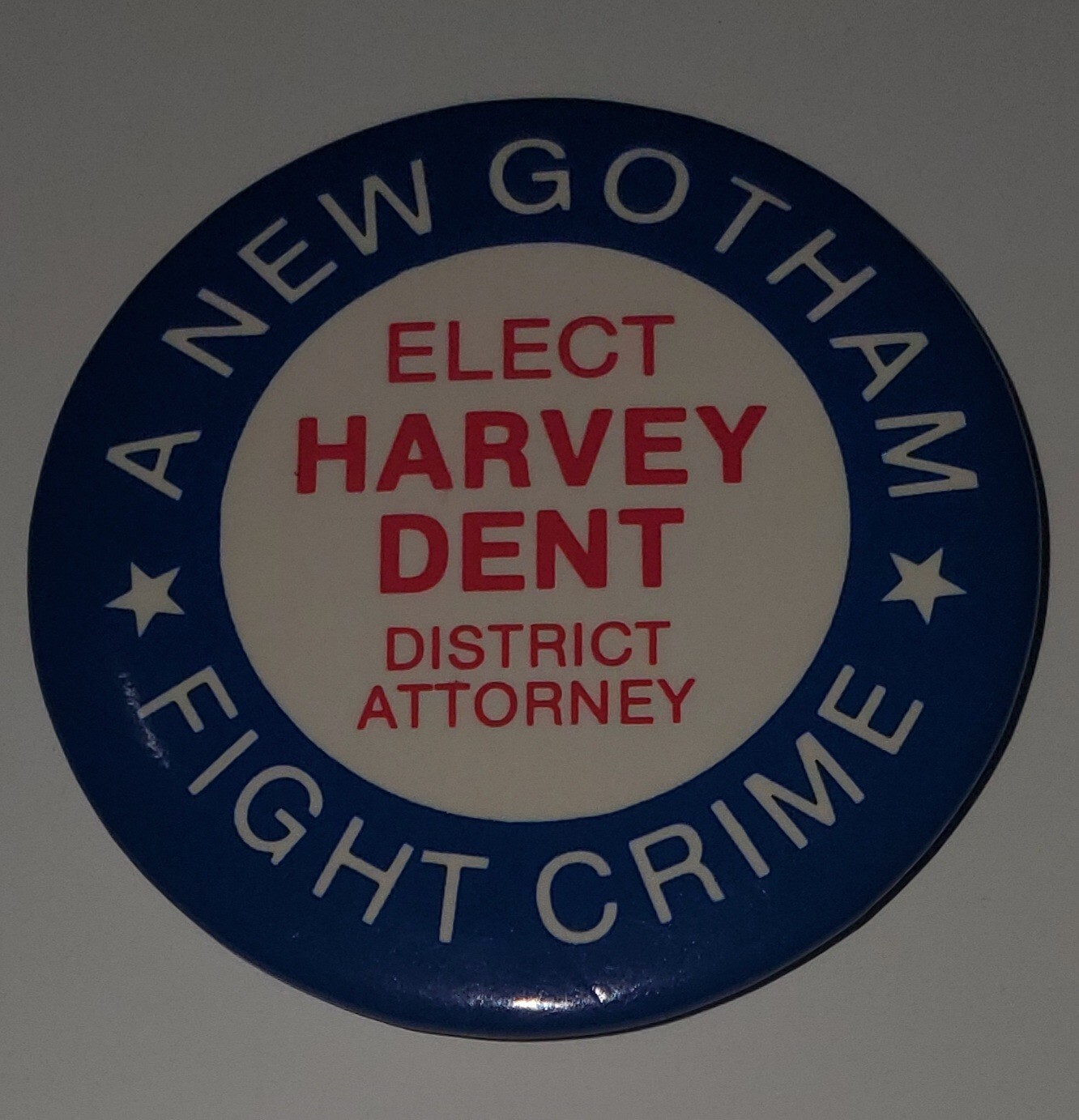 BATMAN 1989 ELECT HARVEY DENT BLUE Promo Button 1989 | eBay Australia