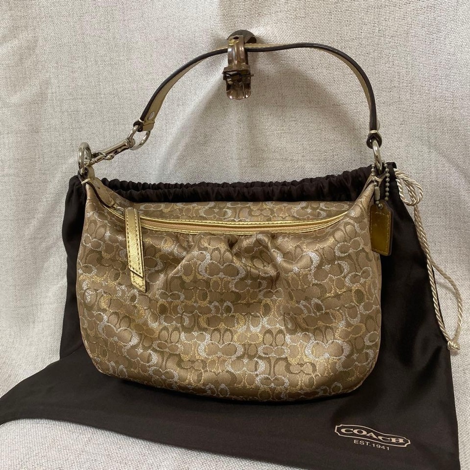 [Excellent Condition] [Rare] COACH Half Moon Gold Shoulder Bag | eBay ...