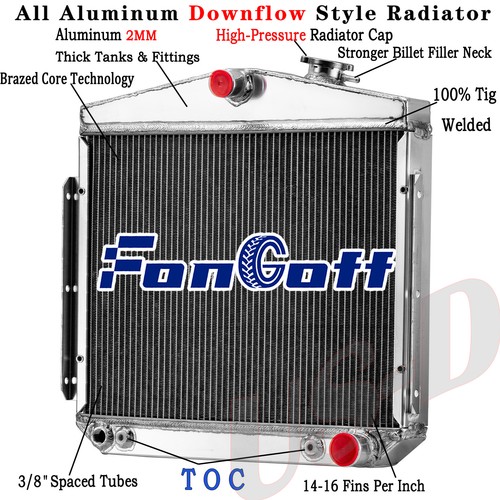 3 Row Aluminum Radiator For 1955-1957 Chevy Bel Air Small Block Big ...