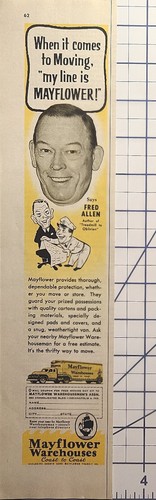 Mayflower Warehouse Storage Movers Van Lines Fred Allen Vintage Print ...