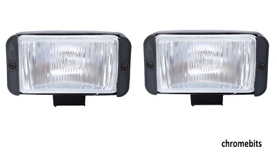 Pair 2x Universal 12V Front Fog Quartz Halogen Lights Lamps Car Van 4x4 ...