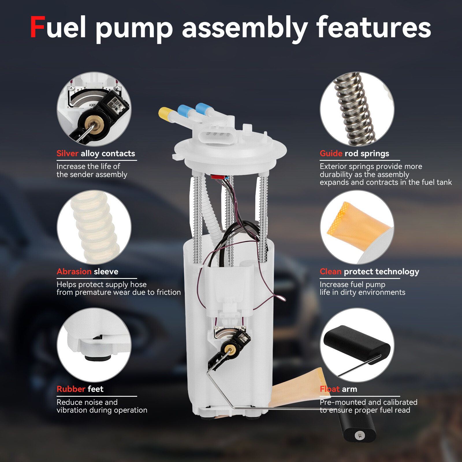 Fuel Pump Assembly For Chevy Blazer GMC Jimmy V6 4.3L 1998-2000 2001-04 ...