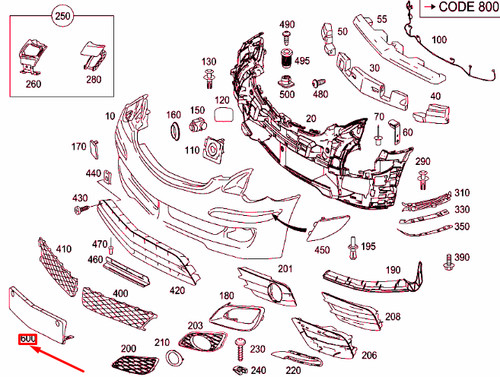 NEW MERCEDES-BENZ R W251 FRONT LICENSE PLATE MOLDING A2518850881 OEM NO ...