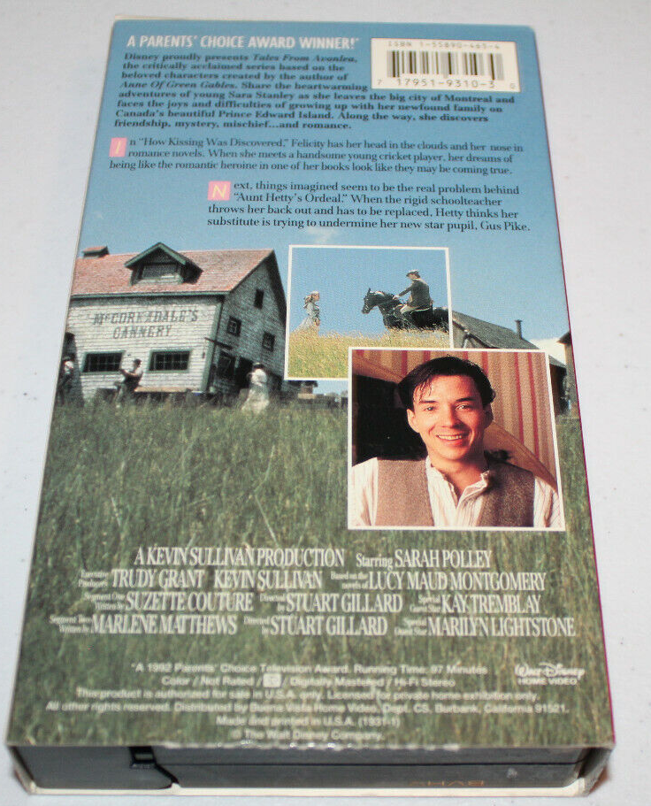Tales From Avonlea Volume 4 (VHS 1996) Disney, Zachary Bennett, Lally ...