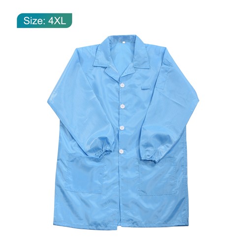 ESD Lab Coat Anti-static Clothing Smock Clothes Full Sleeve Blue 4XL | eBay