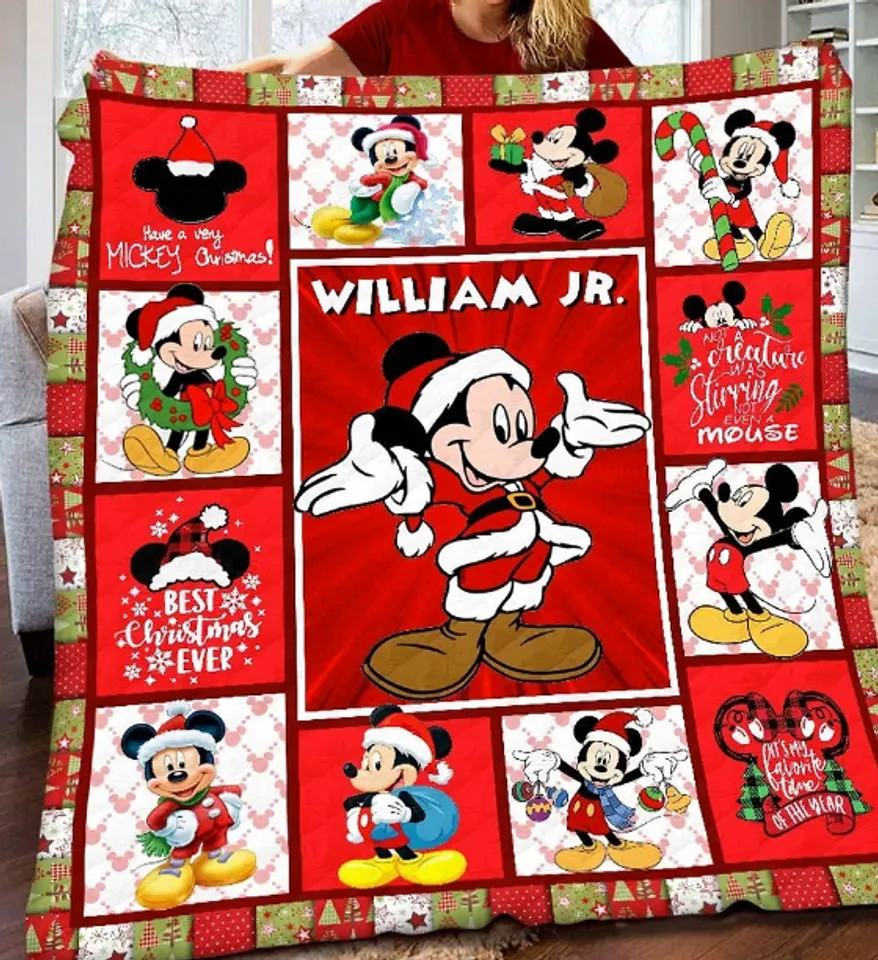 Personalized Disney Christmas Blanket. Christmas Disney Character ...