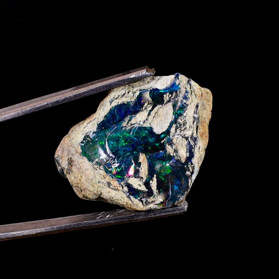 41.00 Ct Natural Black Ethiopian Opal Rough, Fire Opal Gemstone, Welo ...