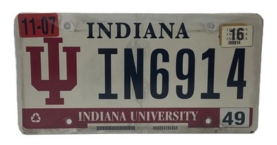 Indiana University IU License Plate Tag | eBay
