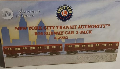 LIONEL NEW YORK CITY TRANSIT AUTHORITY R30 SUBWAY NON POWERED 2 CAR SET ...