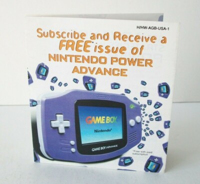 Game Boy Advance GBA Nintendo Power Insert Only NO GAME Gameboy Indigo ...