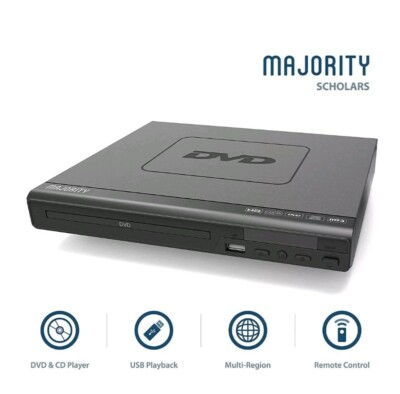 MAJORITY Scholars Milton Compact DVD Player, Multi-Regions 1/2/3/4/5/6 ...