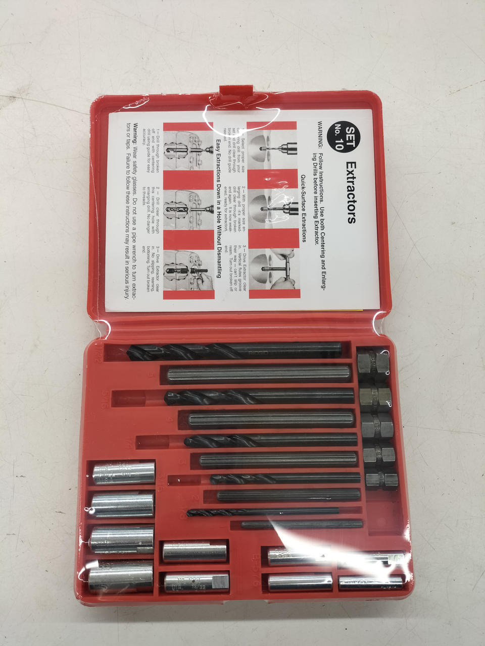 RIGID SET of 10 Screw Extractor Set Heavy Duty Tool Kit for DIY ...