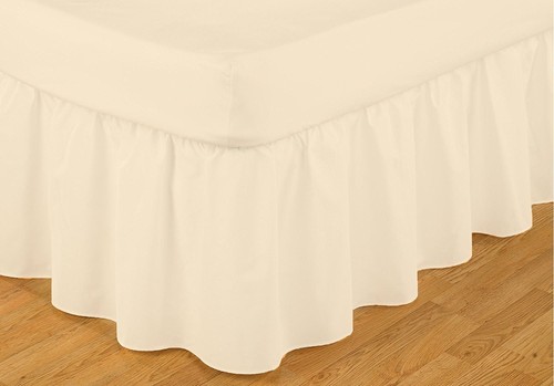 Frilled Easy Fit Valance Ivory Single Bed Size 91cm x 191cm x 41cm Drop ...
