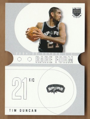 TIM DUNCAN 2004-05 Skybox LE Rare Form #8 Spurs Card L.E. Odds 1:576 ...
