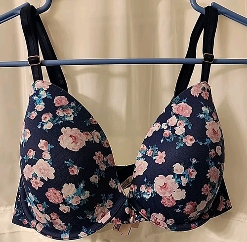 Victoria's Secret Love Cloud Plunge Bra - 32 DDD - Blue Floral | eBay
