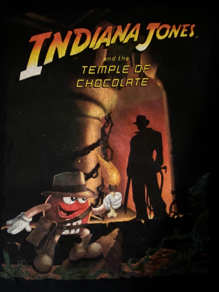M&Ms Indiana Jones & The Temple Of Chocolate T Shirt RARE Movie FILM ...