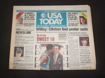 1998 MARCH 16 USA TODAY NEWSPAPER - WILLEY: CLINTON LIED UNDER OATH ...