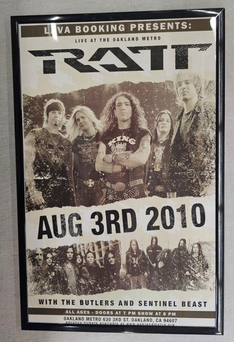 Ratt 2010 Oakland, CA Concert Poster 11 X 17 Framed | eBay
