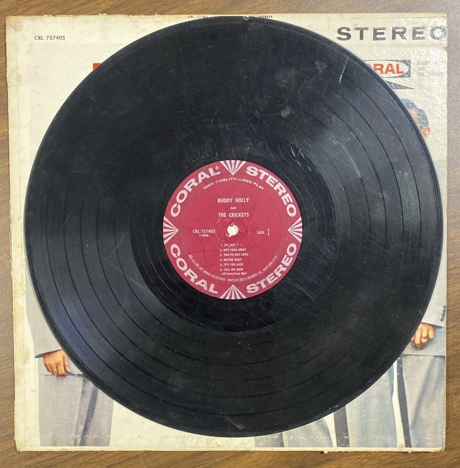 BUDDY HOLLY & THE CRICKETS Coral CRL-757405 Stereo LP Maroon Label very rough | eBay
