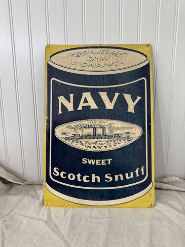 Vintage Embossed Navy Sweet Scotch Snuff Advertising Sign | eBay