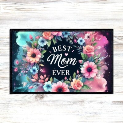 Best Mom Ever Floral Hat Patch Sublimation DYI Fabric Patch Glue Iron ...