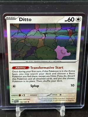Ditto 132/165 Holo Rare Pokemon Scarlet & Violet 151 NM | eBay