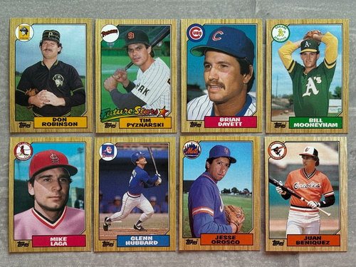 Lot of (8) 1987 Topps "Blank Back" Baseball Error Cards | eBay