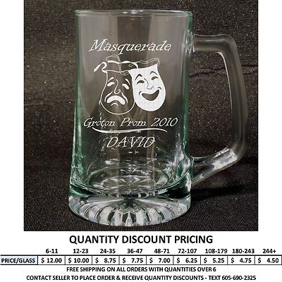 Personalized 25oz Prom Glasses Mugs Custom Engraved Beer Bar Mug Formal ...
