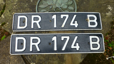 Original Vintage Classic Car Number Plates Raised Letters Display Hong ...