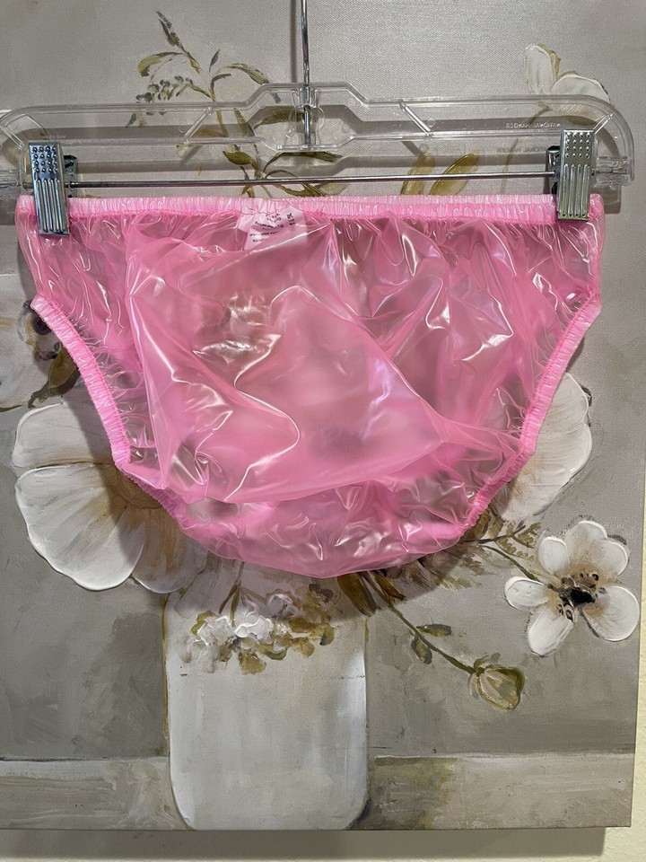 Soft Transparnt Pink Plastic Pants Low Cut Briefs, Size Extra Large ...