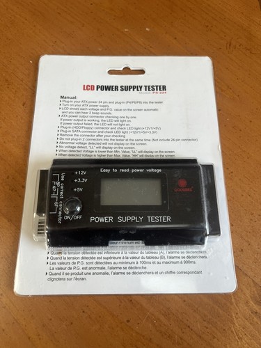 Coolmax LCD Power Supply Tester 24-Pin Model PS-224 - Complete with Box ...